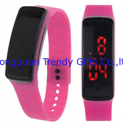 Cheap Promotional Glass Silicone Led Bracelet Wrist Watches With Red Light Time Display In Stock ,Fast Delivery supplier