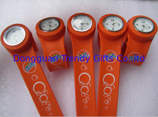 Personalized Fenta Cool Orange Slap On Watches Silicone Bracelet Watches With Logo Printed,Packing Color Card Box supplier