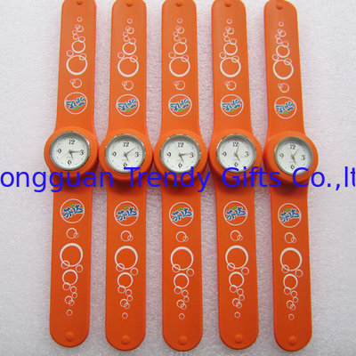 Personalized Fenta Cool Orange Slap On Watches Silicone Bracelet Watches With Logo Printed,Packing Color Card Box supplier