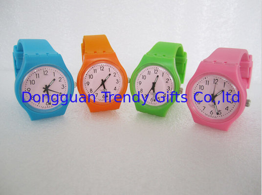 10 Candy Colors Jelly Band Silicone Swatch Style Watch With Plastic Case , Quality Japan Movement PC21S supplier