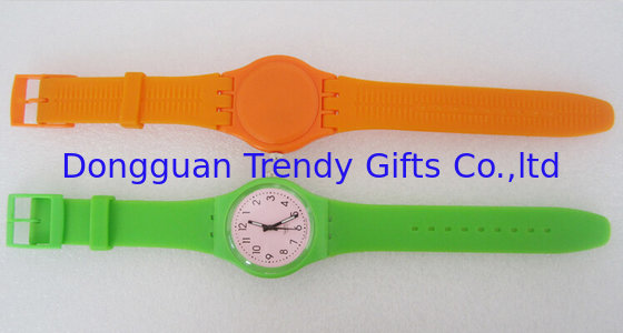 10 Candy Colors Jelly Band Silicone Swatch Style Watch With Plastic Case , Quality Japan Movement PC21S supplier