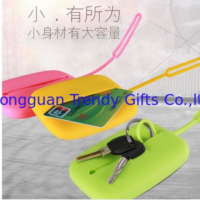 High Quality Candy Color Silicone Wallet For Keys And Card Holder Wrap On The Shouldbag , Size 10*7CM supplier