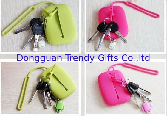 High Quality Candy Color Silicone Wallet For Keys And Card Holder Wrap On The Shouldbag , Size 10*7CM supplier