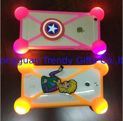Hot Sale Universal Silicone Phone Case 3D Cartoon LED Flash Light Phone Cover For Iphone Accessories supplier