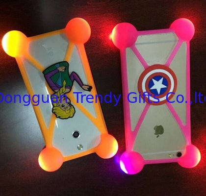 Hot Sale Universal Silicone Phone Case 3D Cartoon LED Flash Light Phone Cover For Iphone Accessories supplier