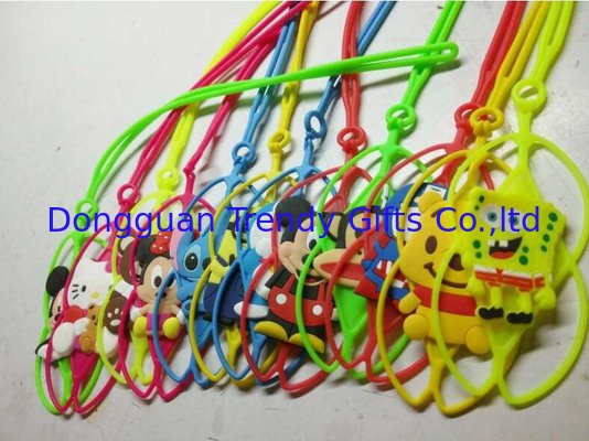 Custom Disney 3d Carton Silicone Phone Lanyard Necklace With Holder Flexible , For Boys Girls Christmas Gift supplier