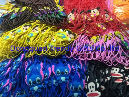 Custom Disney 3d Carton Silicone Phone Lanyard Necklace With Holder Flexible , For Boys Girls Christmas Gift supplier
