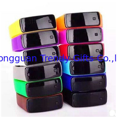 Wholesale Red Time Display Silicone Touch Led Digital Wristwatch 12 Colors Available , Best Cheap Promotion Gift supplier