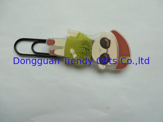 Cool 3D Descendants of the Sun Rubber PVC Paper Clips / Book Clips In Green Color Uniform , Best Boys Girls Souvenirs supplier