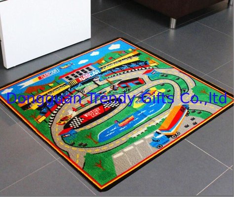 Custom Comfortable Children Educational Play Mat Nylon Mat With Printing Numbers , Cartoons , Country Roads , Balls supplier