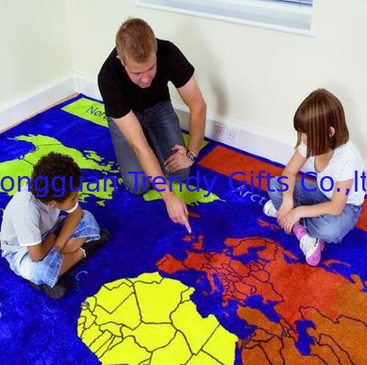 Factory Wholesale Baby Nylon Play Mat With World Map Printed For Baby Education Care , Size 100*100 CM supplier