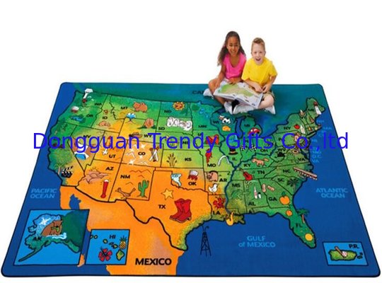Factory Wholesale Baby Nylon Play Mat With World Map Printed For Baby Education Care , Size 100*100 CM supplier