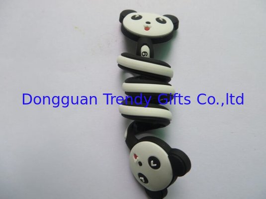 Custom Bear Silicone Rubber Earphone Cord Cable Winder With Extra Long Size , For Promotion Gift supplier