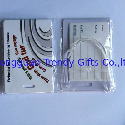 Custom Full Color Print White Plastic Luggage Tags Travel Name Tag With Transparent String, Cheap Factory Price supplier