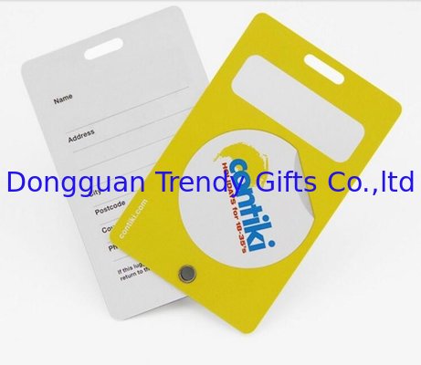 Personalized Rotatable  2 Card Eyelet Attached Plastic PVC Luggage Tag With Loop Strap,For Airline Travel Bag supplier