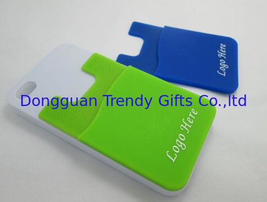 Custom Printed Logo Cell Phone Case Card Holder Card Pouch With 3M Sticker , For Business Card Credit Card supplier