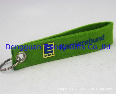 High Quality Green EDEKA Fabric Felt Material Keychains, Accept Custom Size And Logo, Best Promotion Advertising Gift supplier