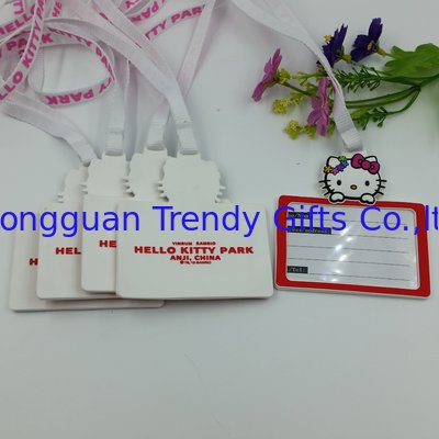 Cute Hello Kitty Design Business Card Pouch ID Card Holder With Printing String , Embossed Logo Back supplier