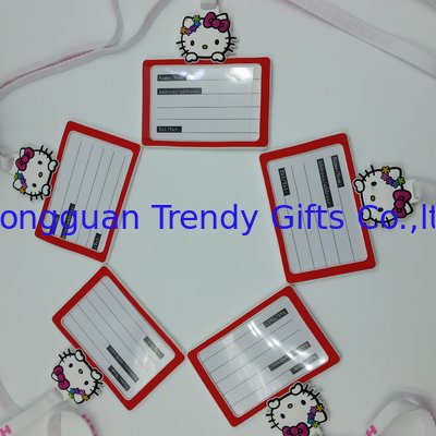 Cute Hello Kitty Design Business Card Pouch ID Card Holder With Printing String , Embossed Logo Back supplier