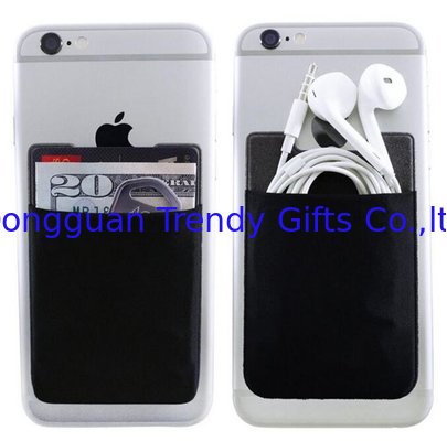 Hot Sale Elastic Smart Phone Wallet Lycra Cell Phone Pocket In Black ,For Earphone Cable And Cards Better Storage supplier