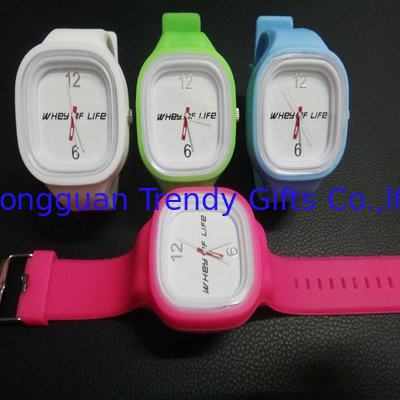 Purple Colour Silicone Rubber Jelly Band Watch 3ATM Water Resistant , White Face With Company Logo, Unisex For Men Women supplier
