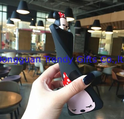 Hot Selling 3d Soft PVC Mickey Minne Silicone Phone Case Phone Cover , Black Color , Best Christmas Gift supplier