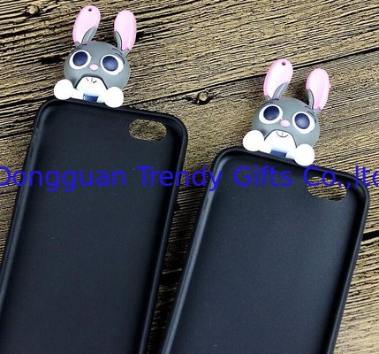 Cool Judy Rabbit Silicone Phone Cover With 3D Soft PVC Judy Charm Decoration, 2017 Best Seller supplier