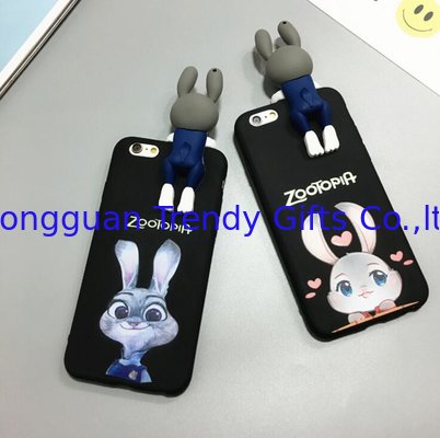 Cool Judy Rabbit Silicone Phone Cover With 3D Soft PVC Judy Charm Decoration, 2017 Best Seller supplier