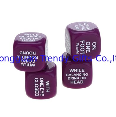 Funny 25MM Acrylic Joke Dice With Custom Printing Six Side,Cheap Wholesale Price, For Game And Homework Jokes
