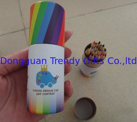 Promotional Toyota  Mini Design Colored Pencil Stationery Sets With 12 Pieces Inside, Wooden Material For Kids Children