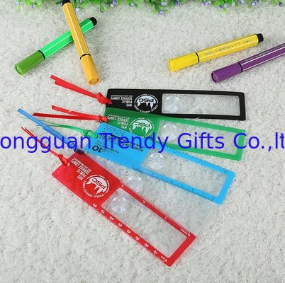 Cheap PVC Crad Bookmark Magnifier / Ruler Magnifier / Bookmark With Magnifier , Custom Print Your Own Logo, 189*65MM