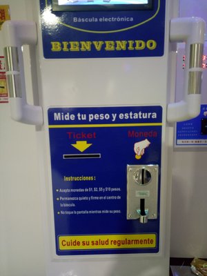 DHM-15A Touch LCD Screen 8'' and Coin Operated Slot Machine Height weight body scale Spanish and Mexico Peso Coin