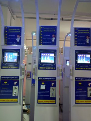 DHM-15A Touch LCD Screen 8'' and Coin Operated Slot Machine Height weight body scale Spanish and Mexico Peso Coin