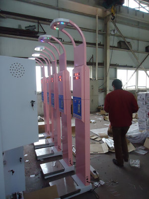 Height and weight eletronic scale balance Metal Material Weighing Scale with coin machine function scale with height rod