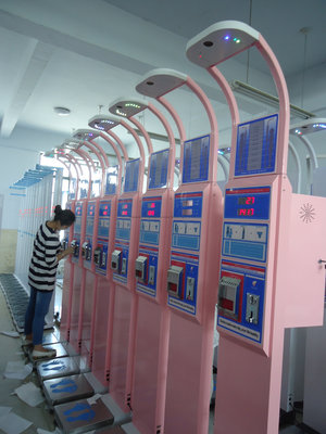 Height and weight eletronic scale balance Metal Material Weighing Scale with coin machine function scale with height rod