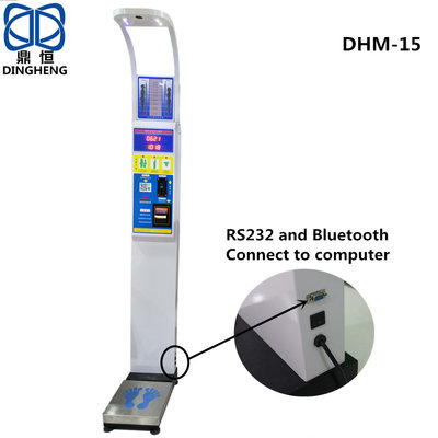 DHM-15 bluetooth height weight weighing scale with bmi and coin-operated slot cash vending machine