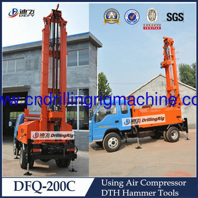 DFQ-200C truck mounted 200m DTH water well drilling rig, 200m Drilling Rig Machine