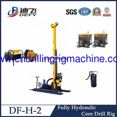 HQ wire-line core drilling rig DF-H-2, 350m BQ deep borehole machine for mineral exploration