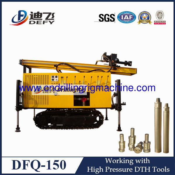 DFQ-150 pneumatic DTH borehole rock drilling machine rigs for water well