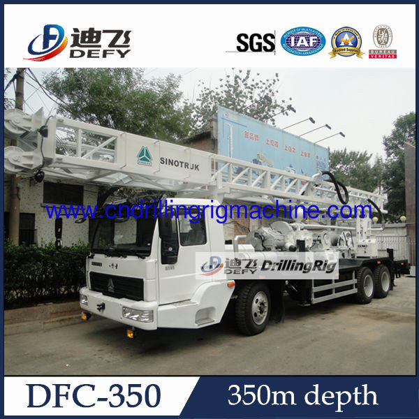 Max. 350m truck mounted drilling machine for water well used DFC-350 Drilling Rig Machine