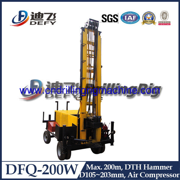 200m Multi-Functional Wheel Type DTH Rock Drilling Machine DFQ-200W