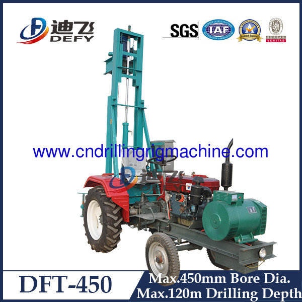 120m Drilling Depth DFT-450 Tractor Mounted Water Boring Machines for Sale