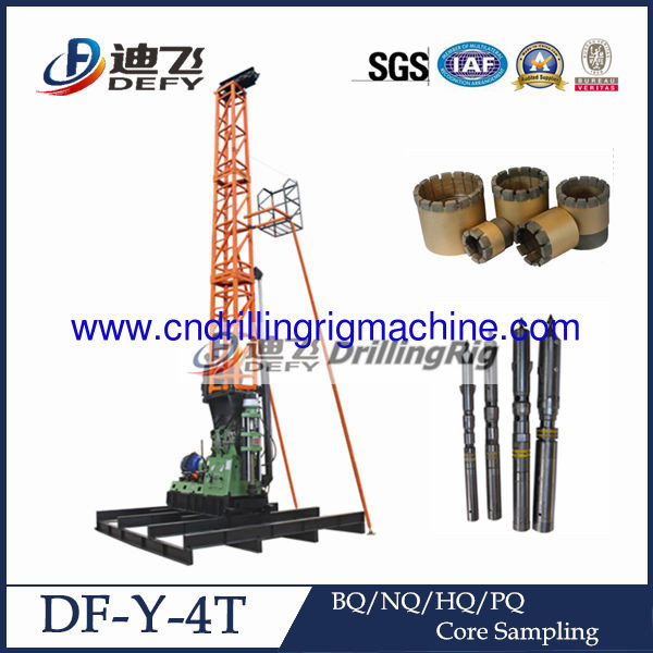 DF-Y-4T drill tower integrated mining drilling rig with wireline coring system NQ BQ tools, Coring Drilling Rig