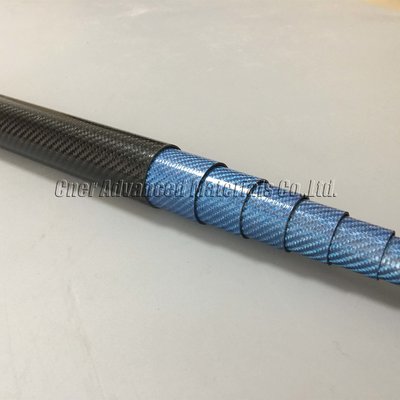 Carbon fiber telescopic pole of 30 feet length for window cleaning pole, and rescue pole