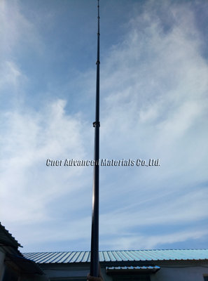 Carbon fiber telescopic pole of 30 feet length for window cleaning pole, and rescue pole