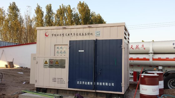 Full Skided 1000Nm3 Compressed Natural Gas Stations with Gas / Oil Separate Cylinder