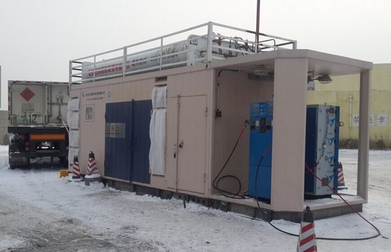 1000Nm3 NGV Fueling Stations Hydraulic CNG Compressors With 2 Dispenser