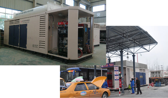Integrated CNG Filling Stations , Air Cooling CNG Station Compressor