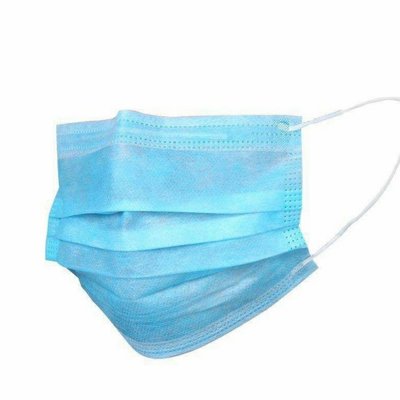 Foldable Disposable Face Mask Non-Woven 3 Ply Disposable Blue Face Mask Earloop
