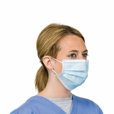 Foldable Disposable Face Mask Non-Woven 3 Ply Disposable Blue Face Mask Earloop